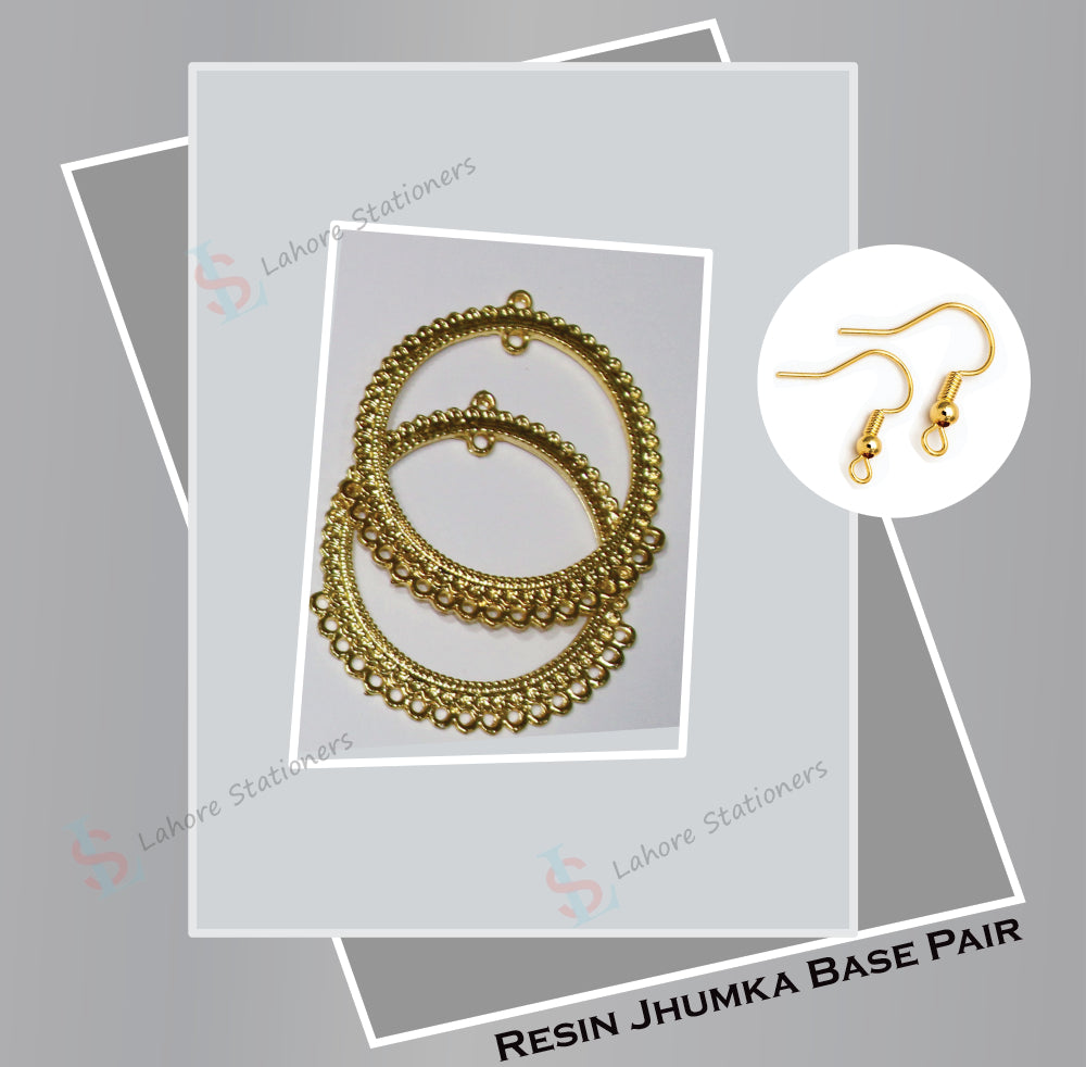 Jhumka Earrings Base Round Design Silver Pair – Lahore Stationers