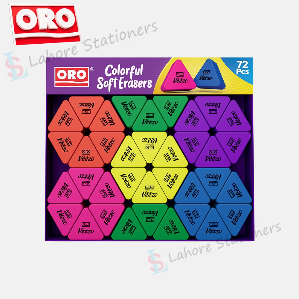 ORO Veezo Eraser Colorful 72 Pcs – Lahore Stationers